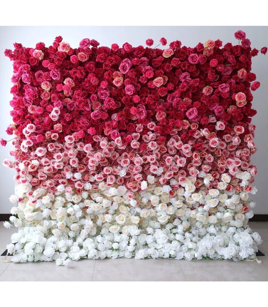 Pink White Floral Wall – Event Metier